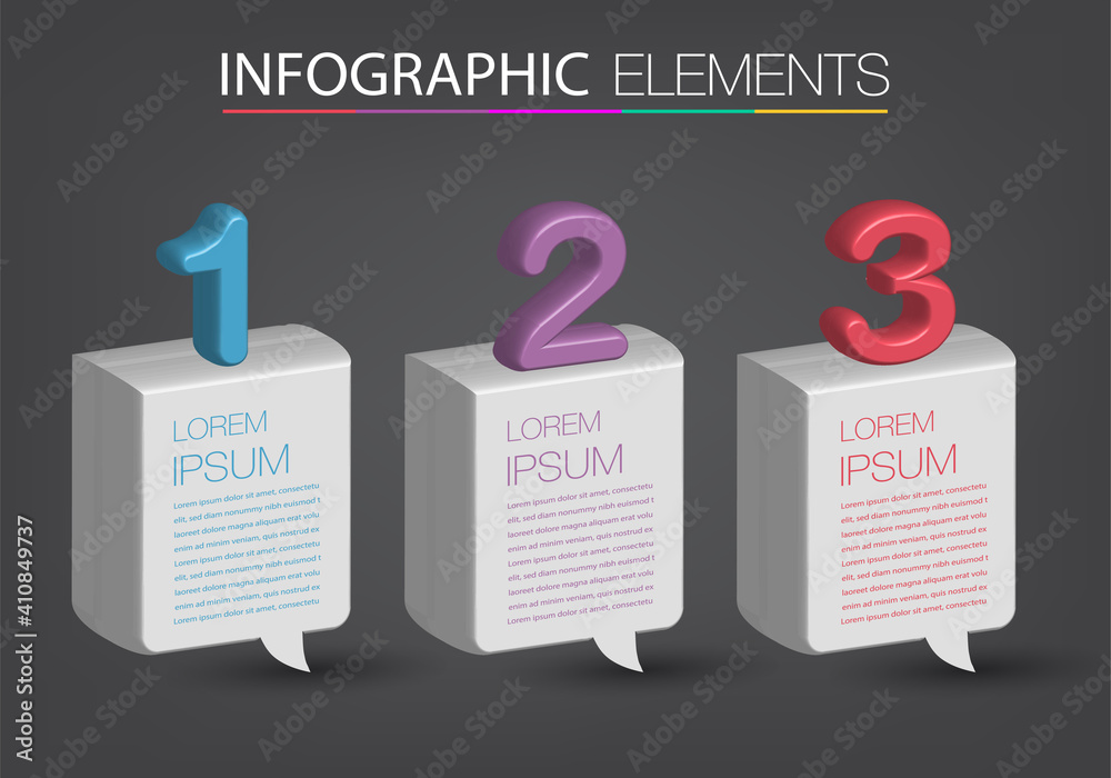 modern 3D text box template, banner Infographics Stock Vector | Adobe Stock