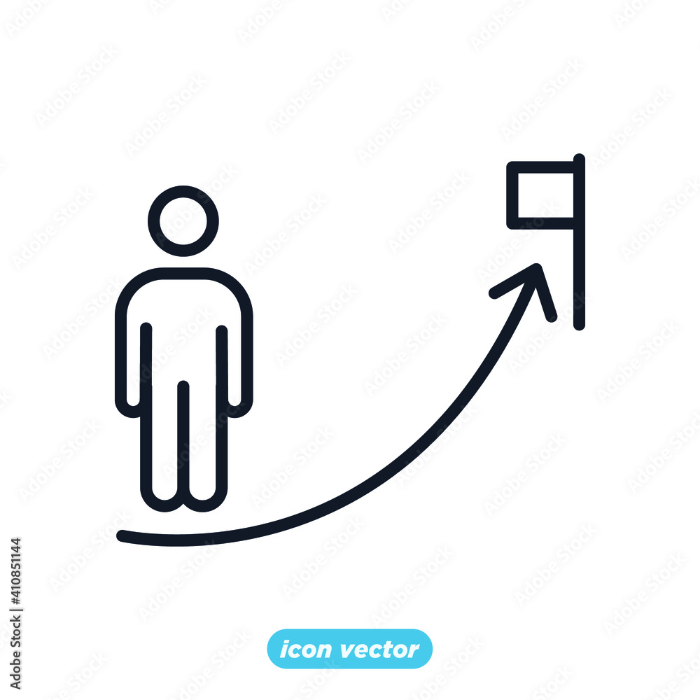 Mission Path icon. business target and goal symbol template for graphic ...