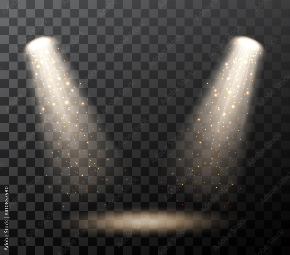 Magic Lights and bokeh on night dark blue sky with sparkling stars ...