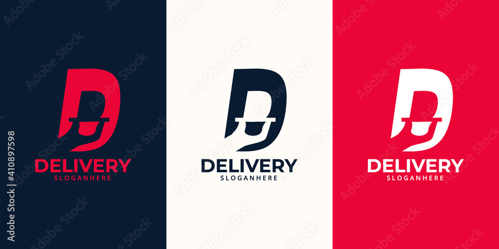 Delivery Logo designs Template. Illustration vector graphic of letter D ...