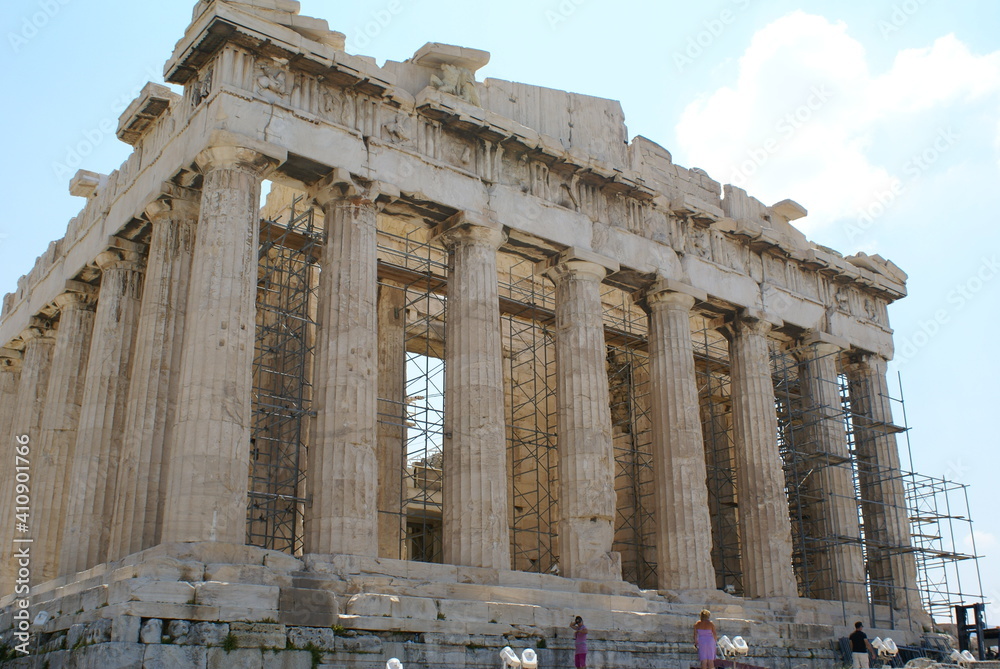 Front view of the Parthenon on the Acropolis of Athens, Greece Stock ...