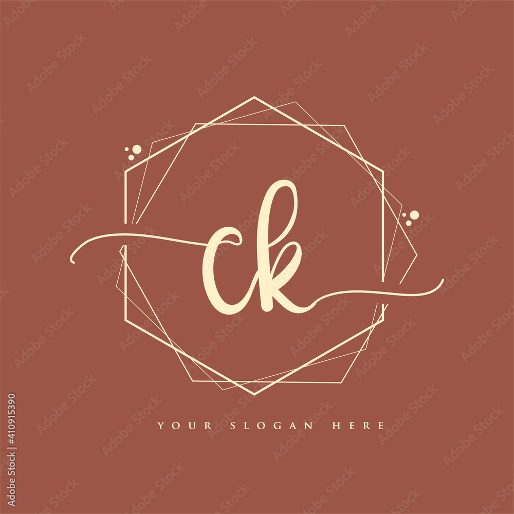 CK Initial handwriting logo. Hand lettering Initials logo branding ...