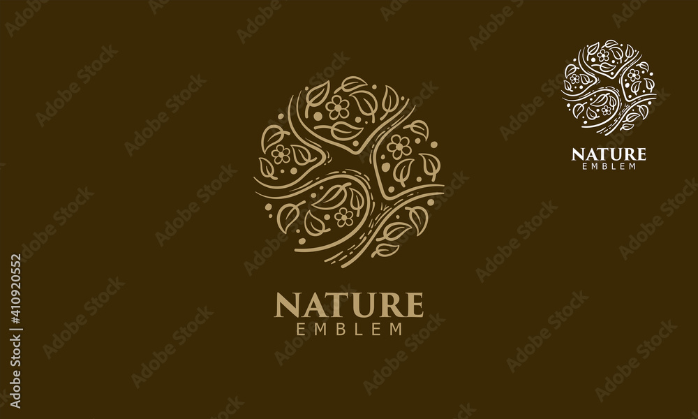 Nature Emblem Vector Logo. Beautiful and elegant Logo illustration ...