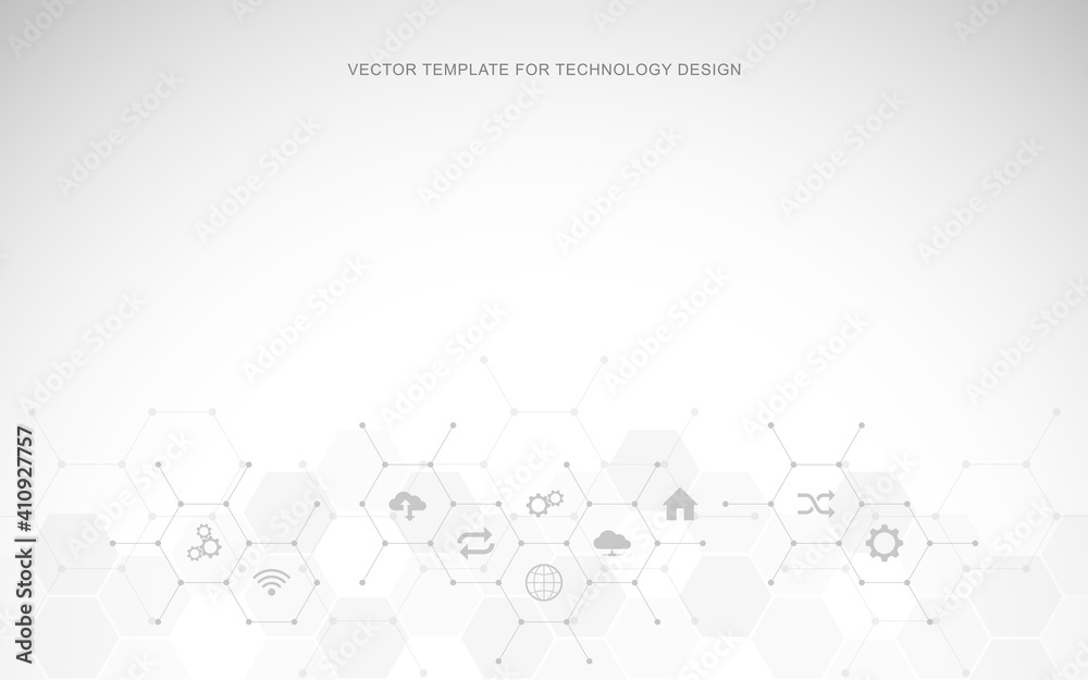 Technological background with flat icons and symbols. Concept and idea ...