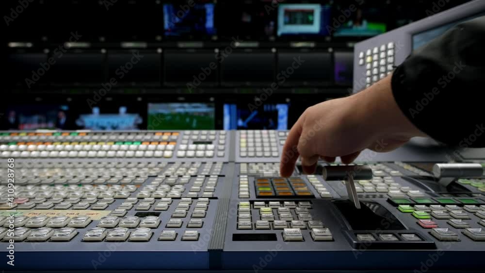 Vision Switcher Studio Director broadcast video mixer operation - Close ...