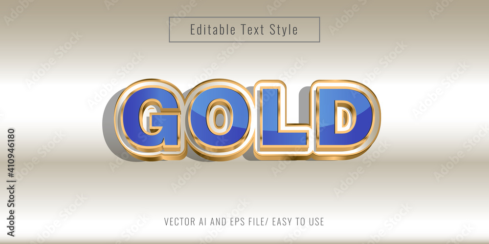 Gold Text Style 3D Stock Vector | Adobe Stock