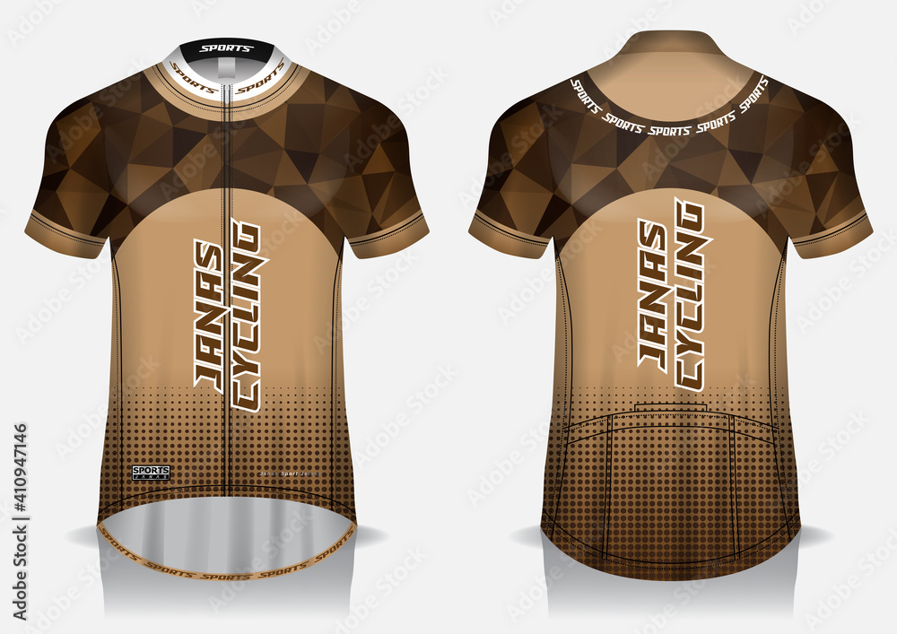 Jersey cycling template design uniform front and back view Stock Vector ...
