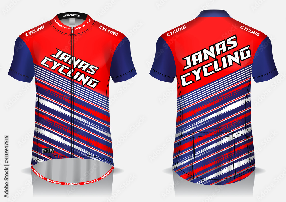 Jersey cycling template design uniform front and back view Stock Vector ...