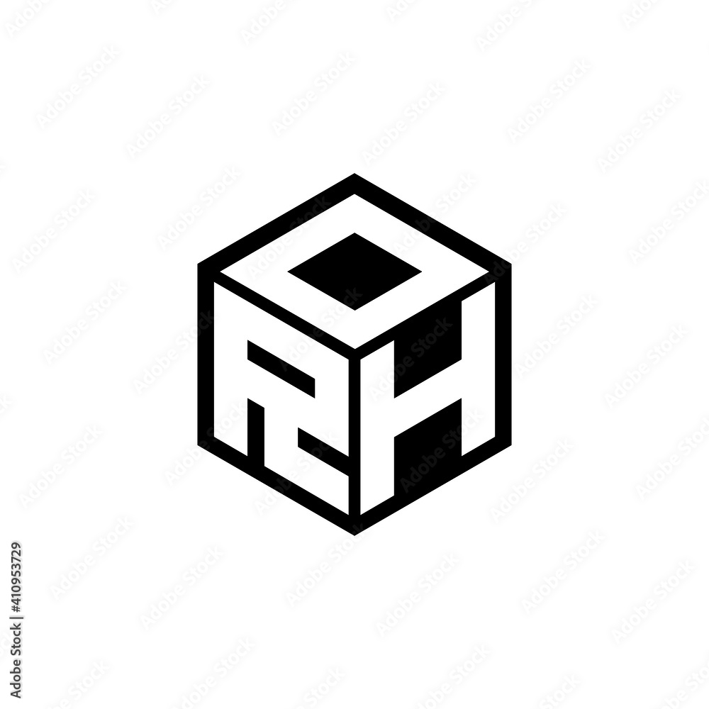 RHD letter logo design with white background in illustrator, cube logo ...