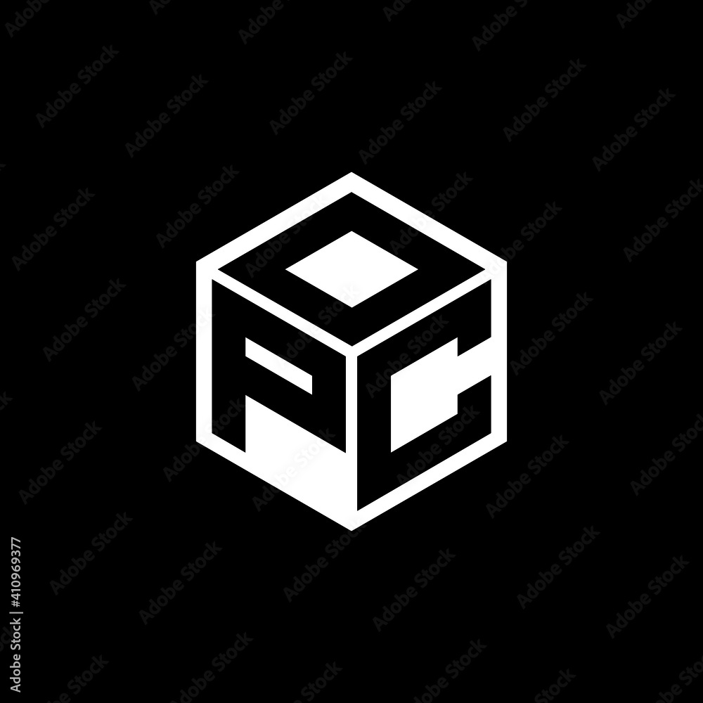 PCO letter logo design with black background in illustrator, cube logo ...