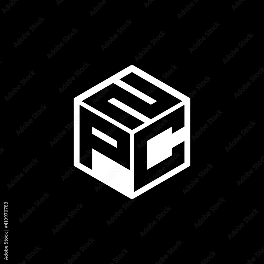 Vettoriale Stock PCN letter logo design with black background in ...