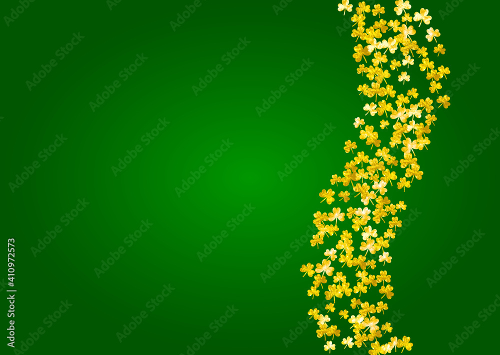 Shamrock background for Saint Patricks Day. Lucky trefoil confetti ...