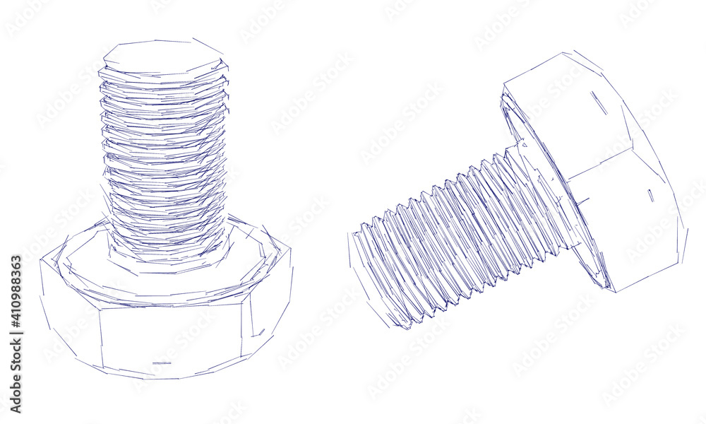 Schrauben - Skizze - Zeichnung Stock-Illustration | Adobe Stock