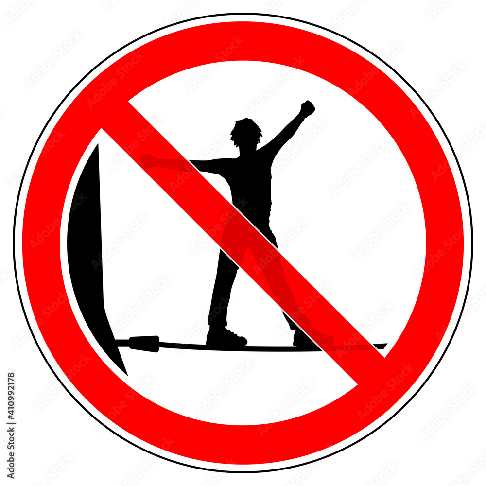 srr593 SignRoundRed - german - Verbotszeichen - Slacklinen verboten ...