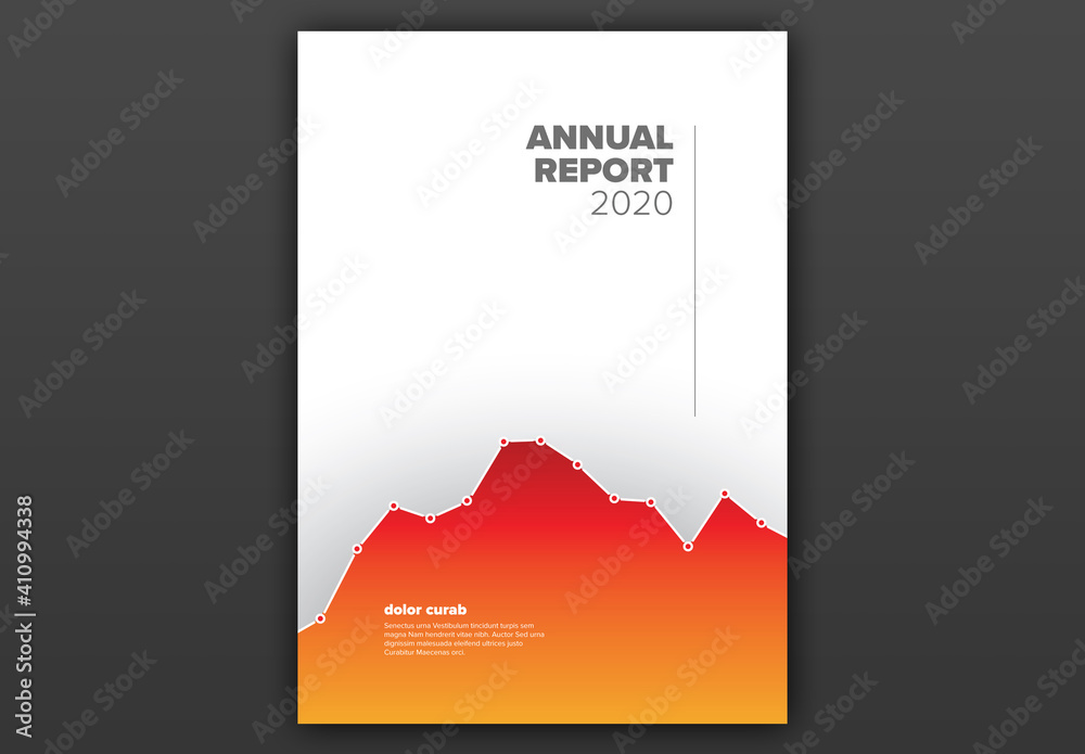 Light Annual Report Front Cover Page Layout with Graph Stock Template ...