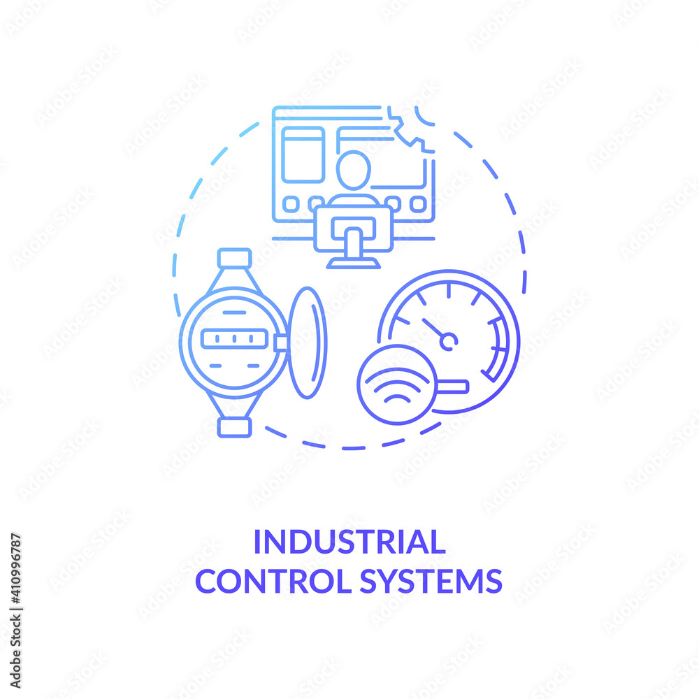 Industrial control systems concept icon. CPS application idea thin line ...
