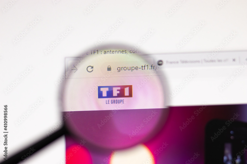 Los Angeles, USA - 1 February 2021: TF1 Group website page. Groupe-tf1 ...