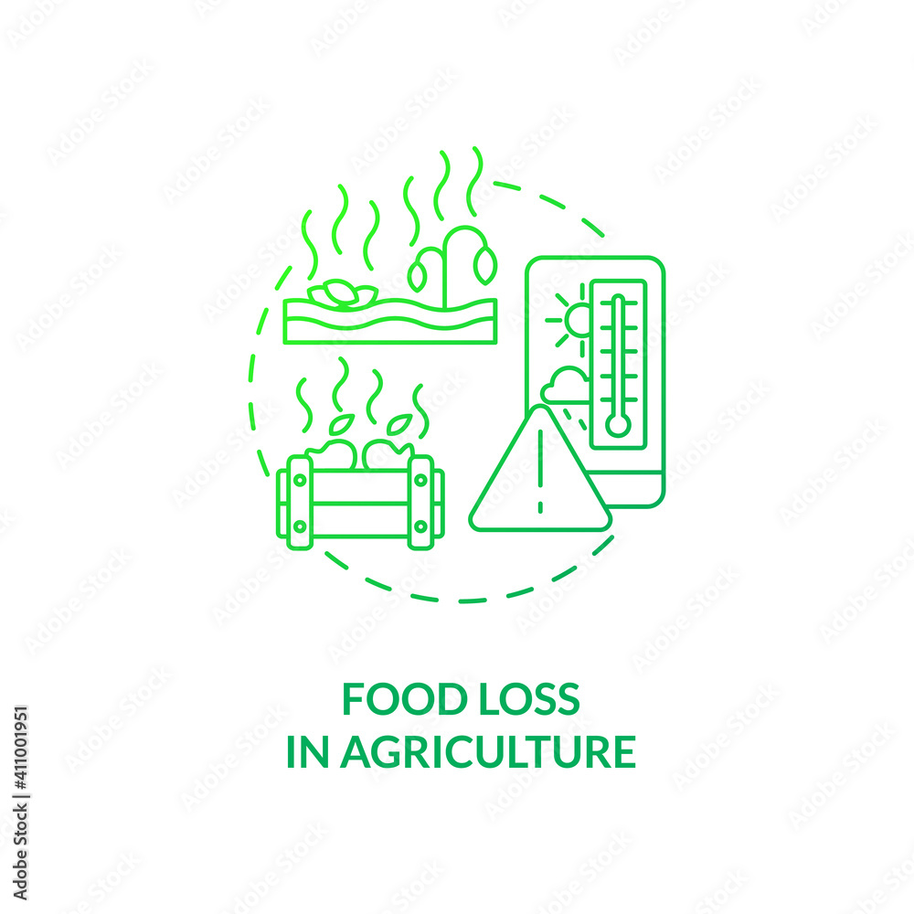 Food loss in agriculture concept icon. Food waste type idea thin line ...