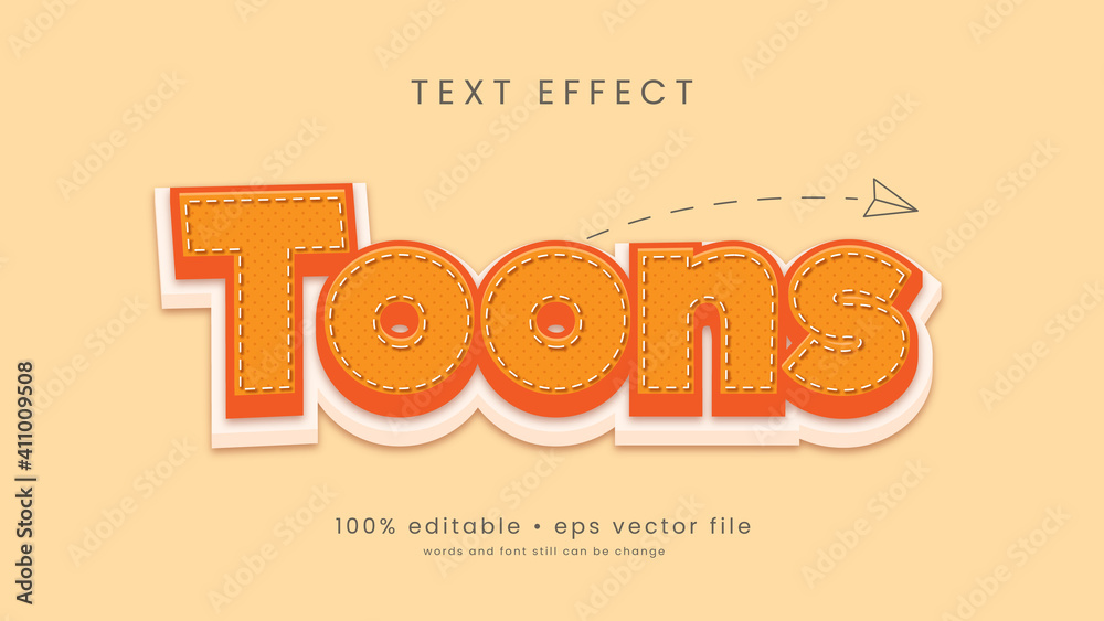 Cartoon style text effect design with editable text. Stock Vector ...