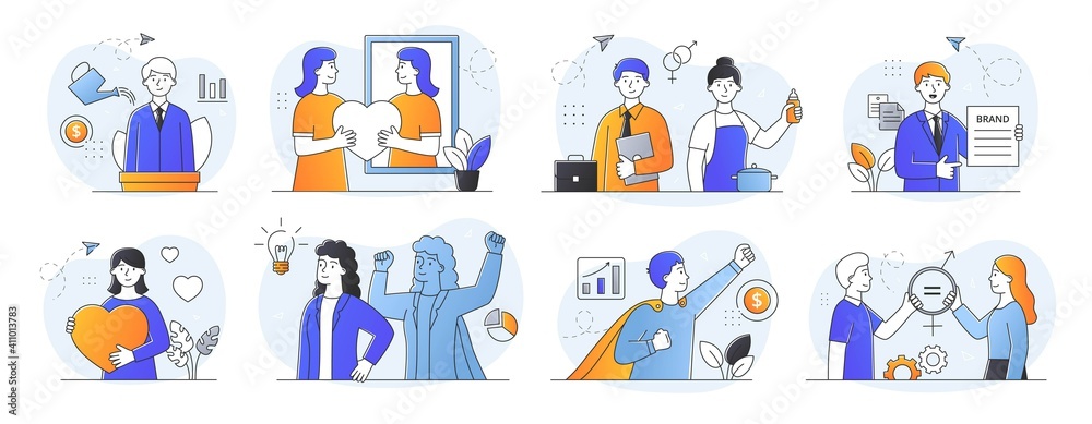 Collection of concepts on personal growth, self-branding, self branding ...