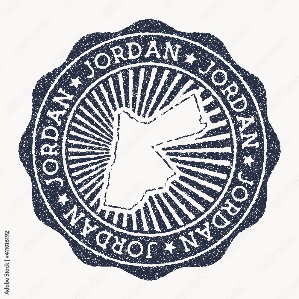 Jordan stamp. Travel rubber stamp with the name and map of country ...