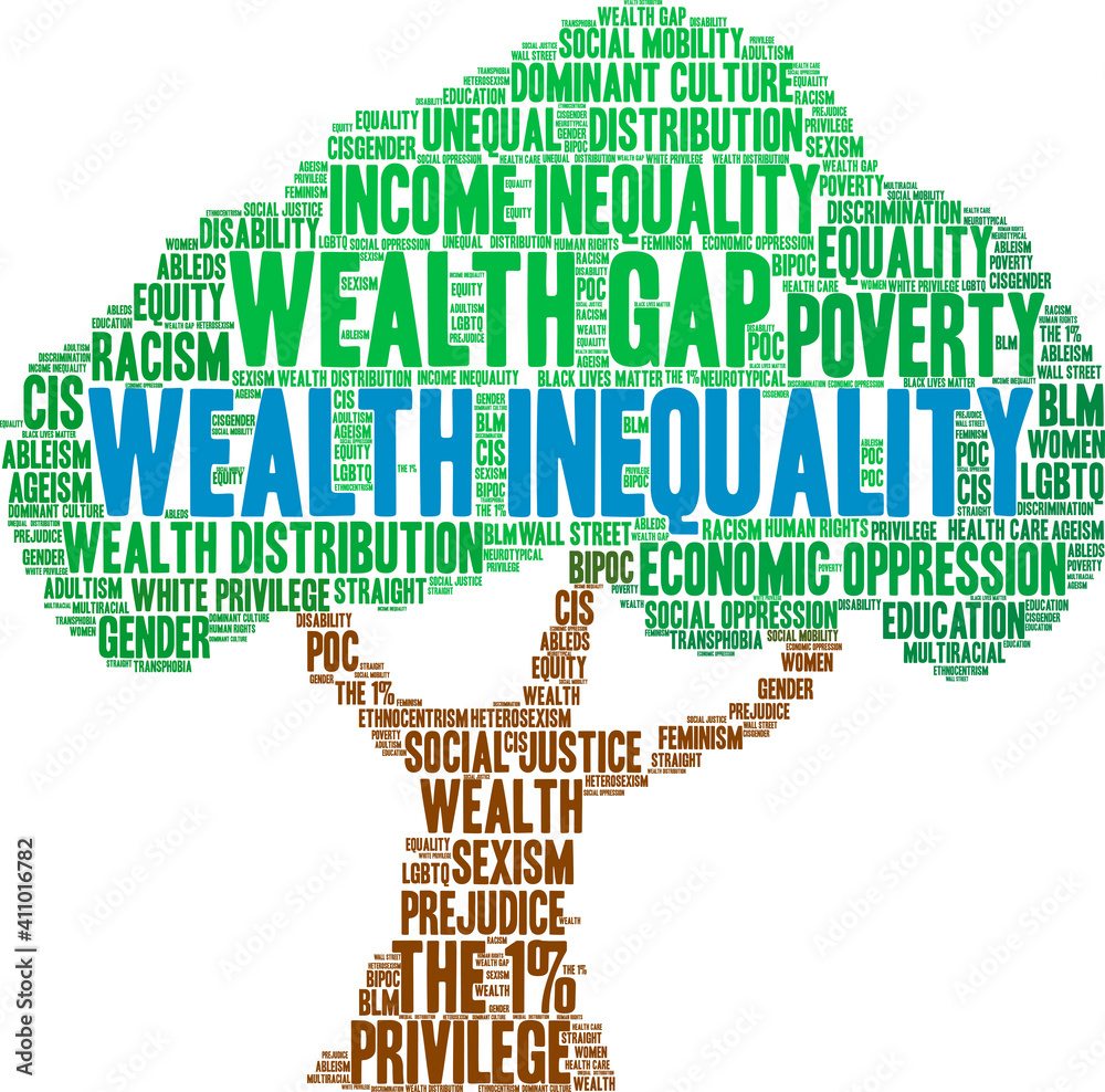 Wealth Inequality Word Cloud on a white background. Stock Vector ...