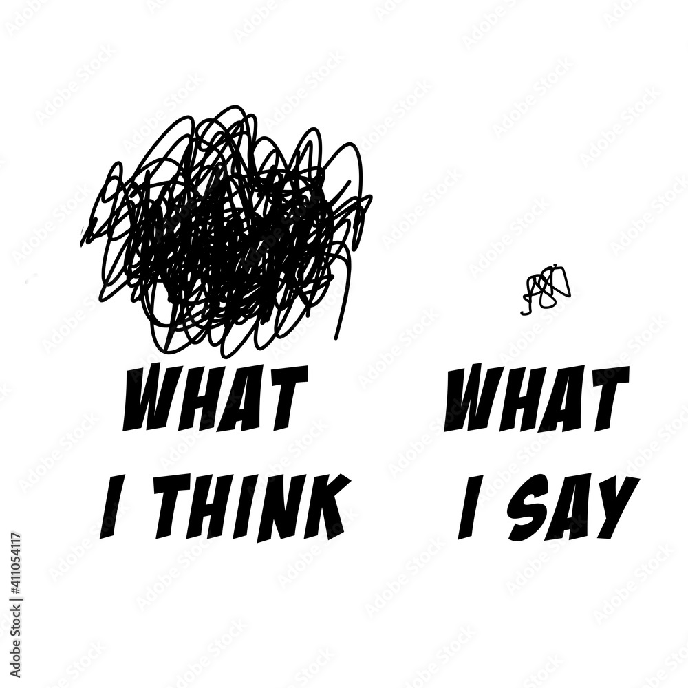 Graphic vector illustration about thinking too much Stock Illustration ...