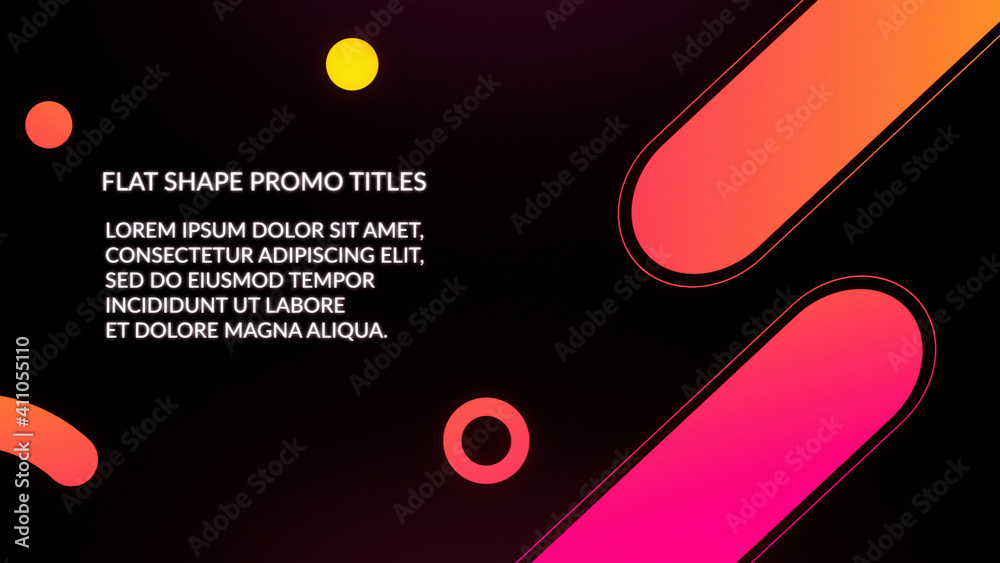 Flat Shape Promo Titles Stock Template | Adobe Stock