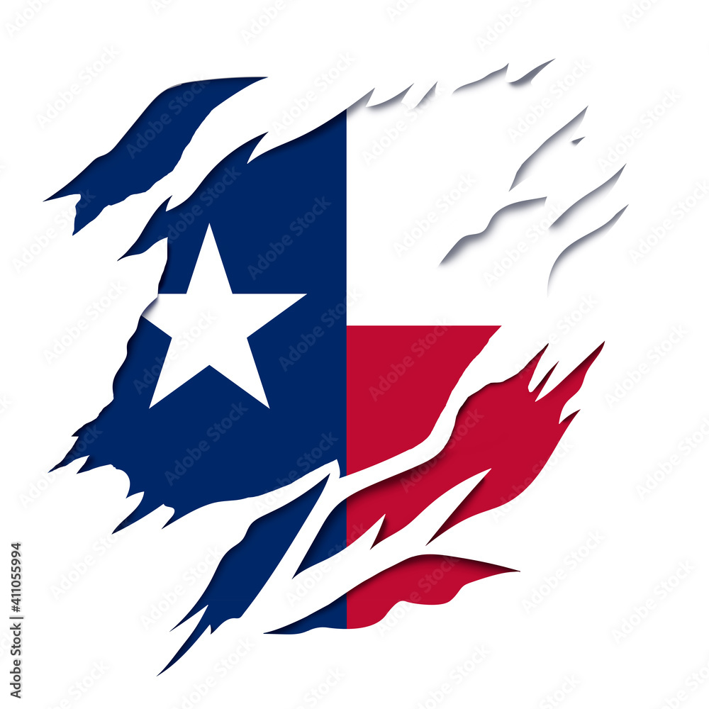 Texas American Flag and Coat of Arms with Ripped Effect Design Stock ...