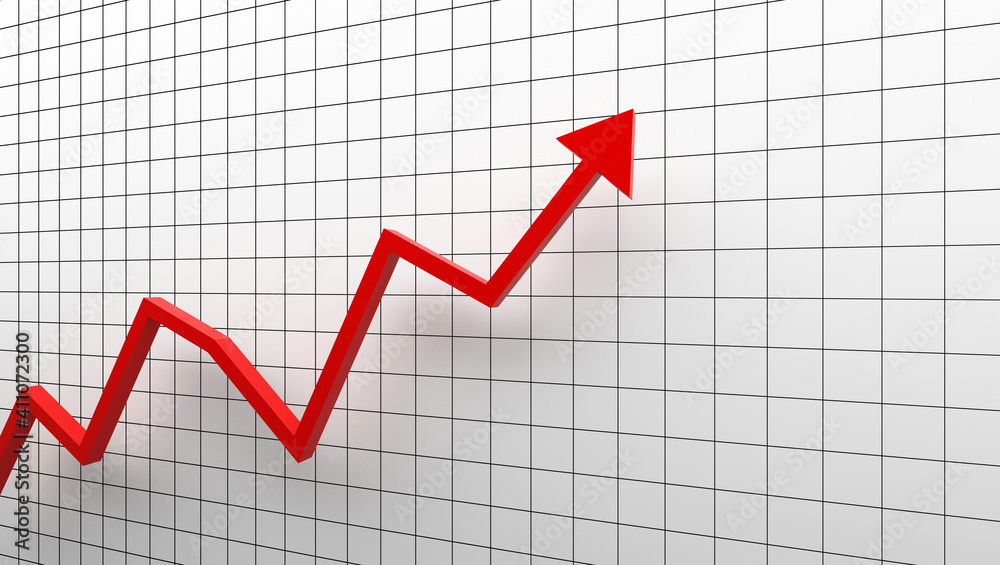 Red Arrow Symbol On Graph Stock Photo | Adobe Stock