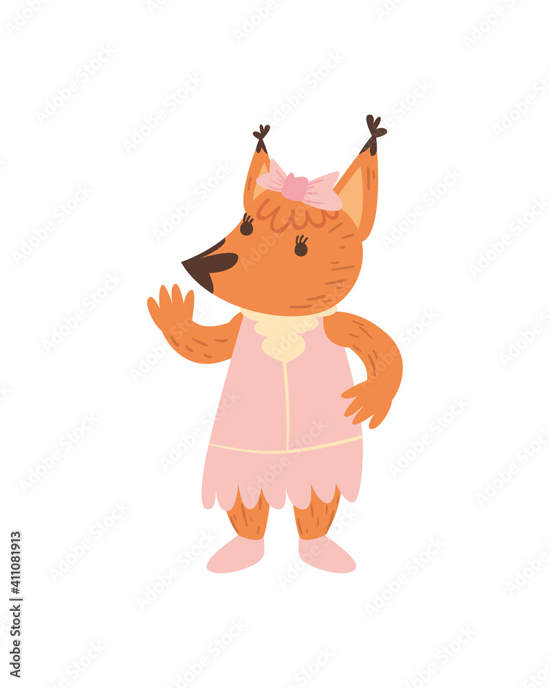 female fox cartoon isolated vector design Stock Vector | Adobe Stock