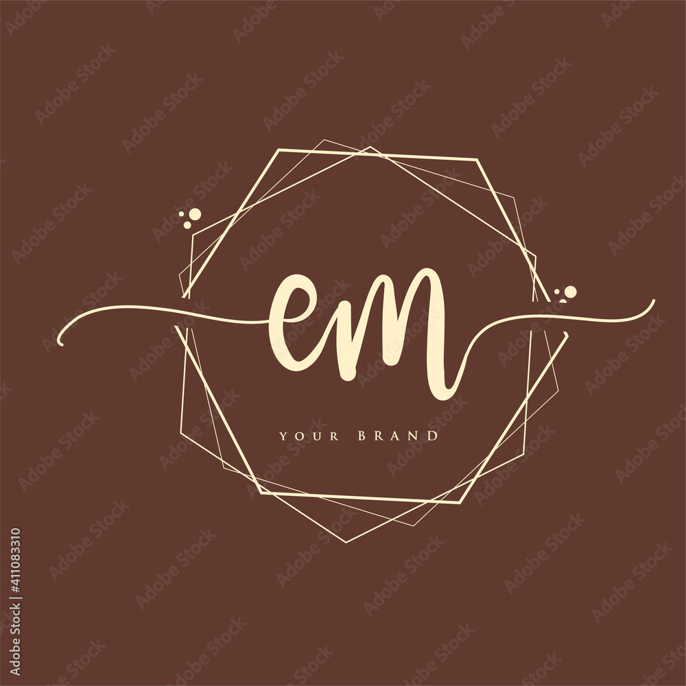 EM Initial handwriting logo. Hand lettering Initials logo branding ...