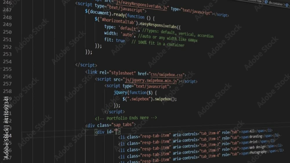 Web Developer Typing Programming Code Abstract Computer Script Code Programming Code Screen Of