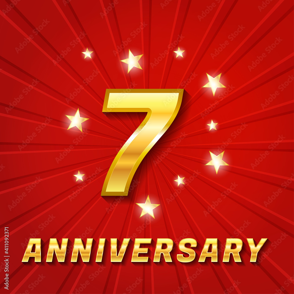 7 year anniversary celebration, vector design for celebrations ...