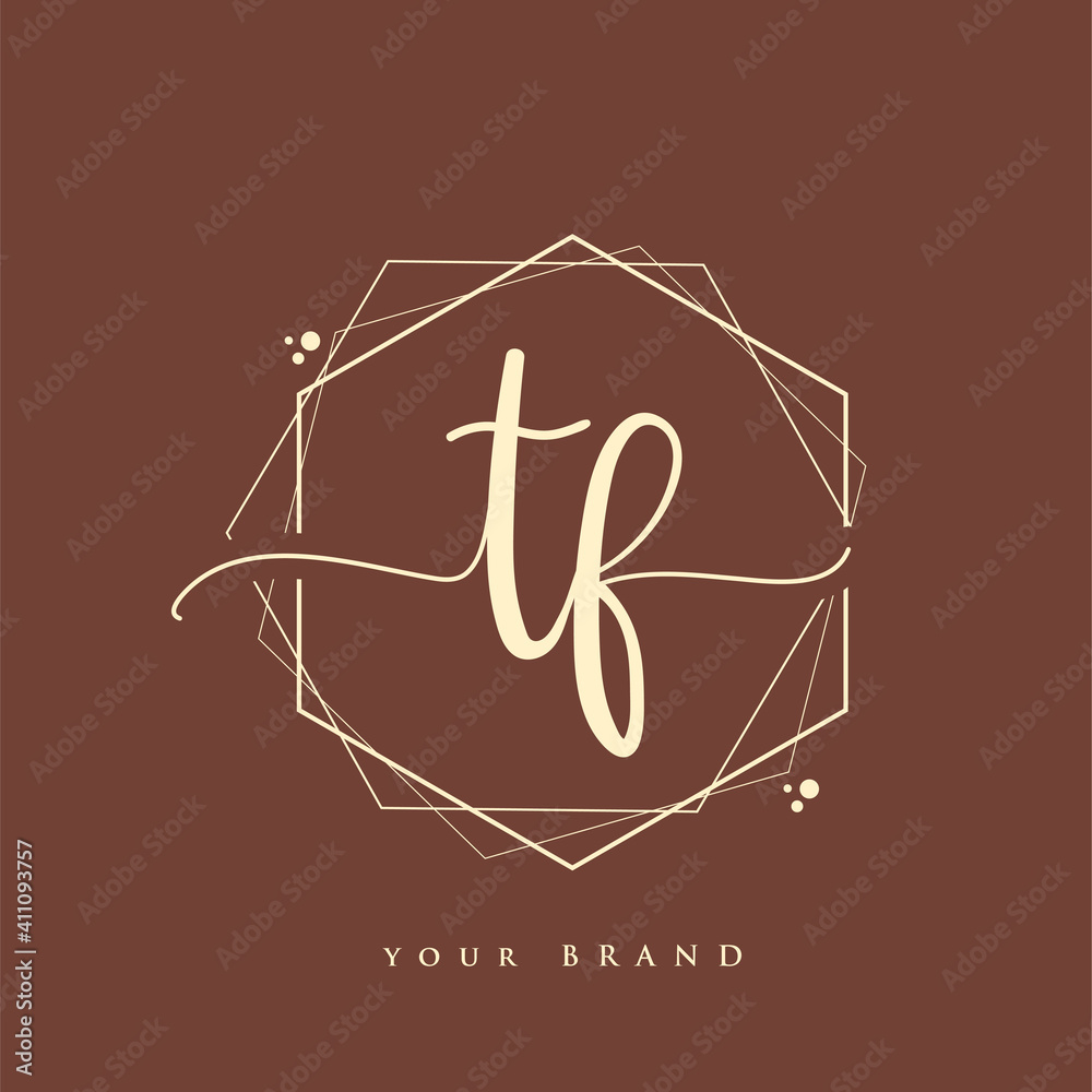 TF Initial handwriting logo. Hand lettering Initials logo branding ...