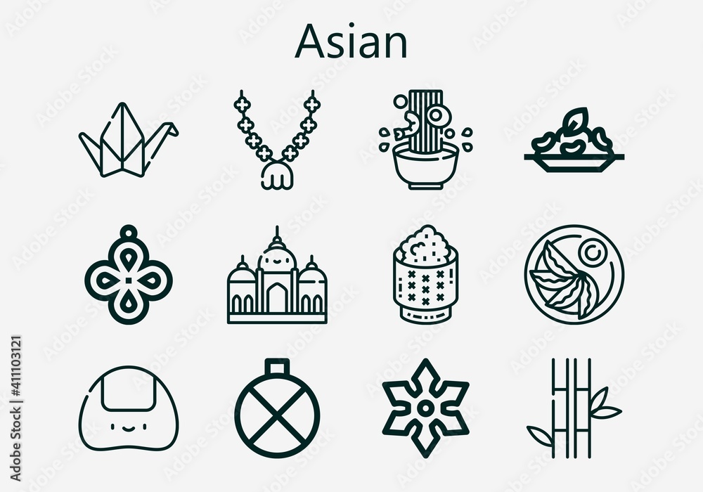 Premium set of asian [S] icons. Simple asian icon pack. Stroke vector ...