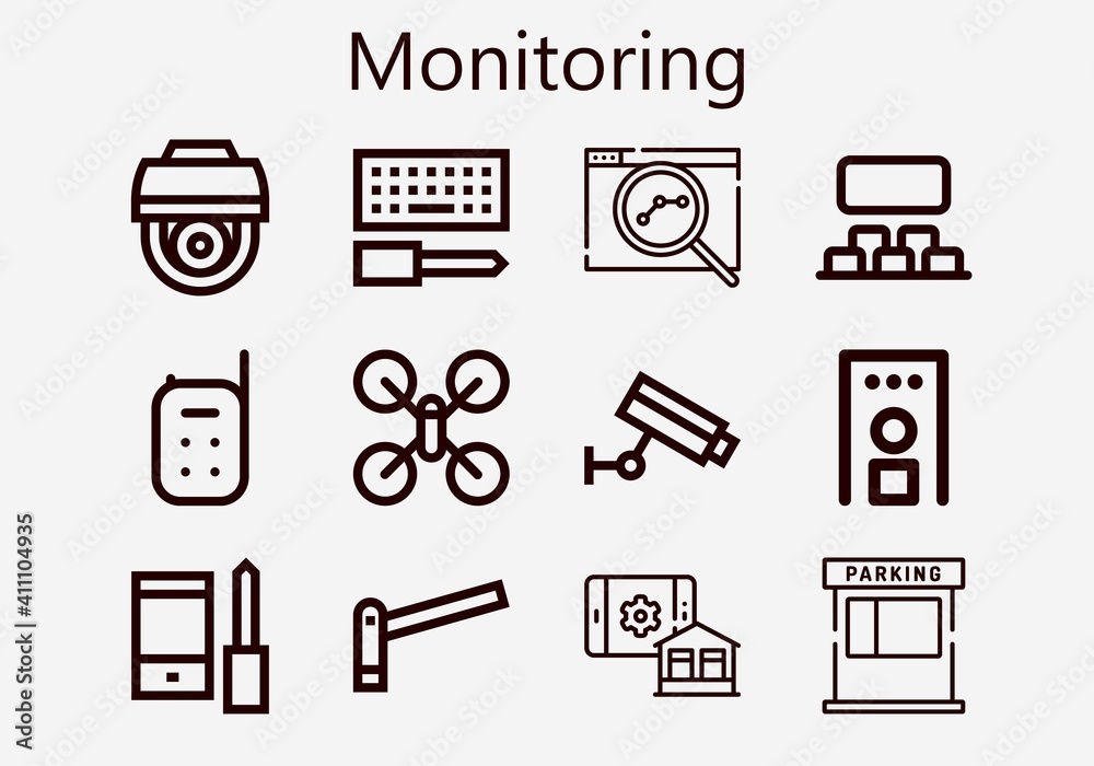 Premium set of monitoring [S] icons. Simple monitoring icon pack ...