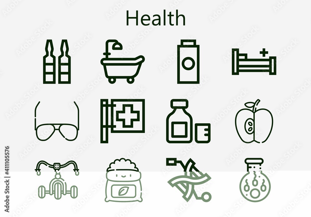 Premium set of health icons. Simple health icon pack. Stroke vector ...