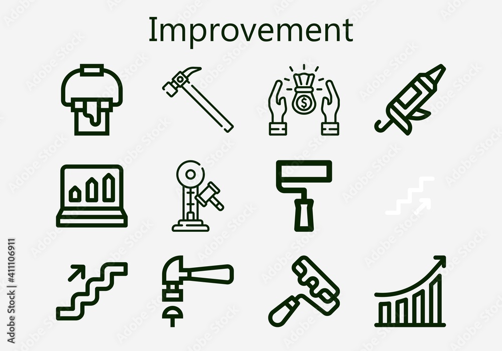 Premium set of improvement [S] icons. Simple improvement icon pack ...