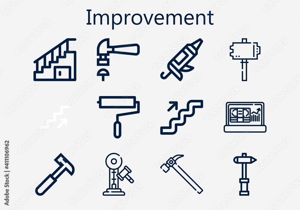 Premium set of improvement [S] icons. Simple improvement icon pack ...