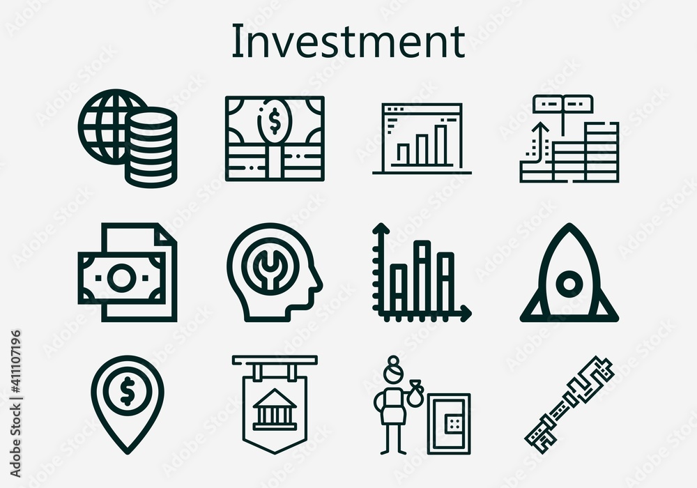 Premium set of investment [S] icons. Simple investment icon pack ...