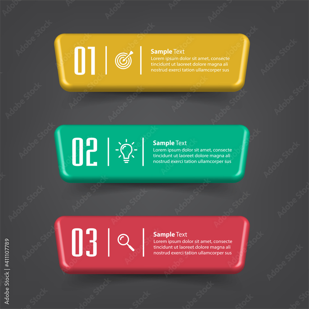 modern 3D text box template, banner Infographics Stock Vector | Adobe Stock
