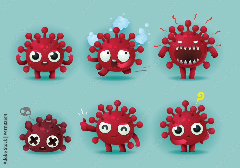 covid 19 coronavirus character set Stock Vector | Adobe Stock