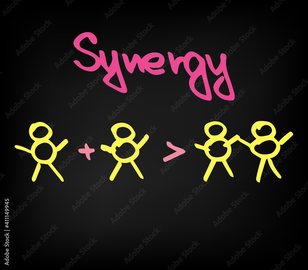 People Chart of Synergy Effect in Business Stock Vector | Adobe Stock