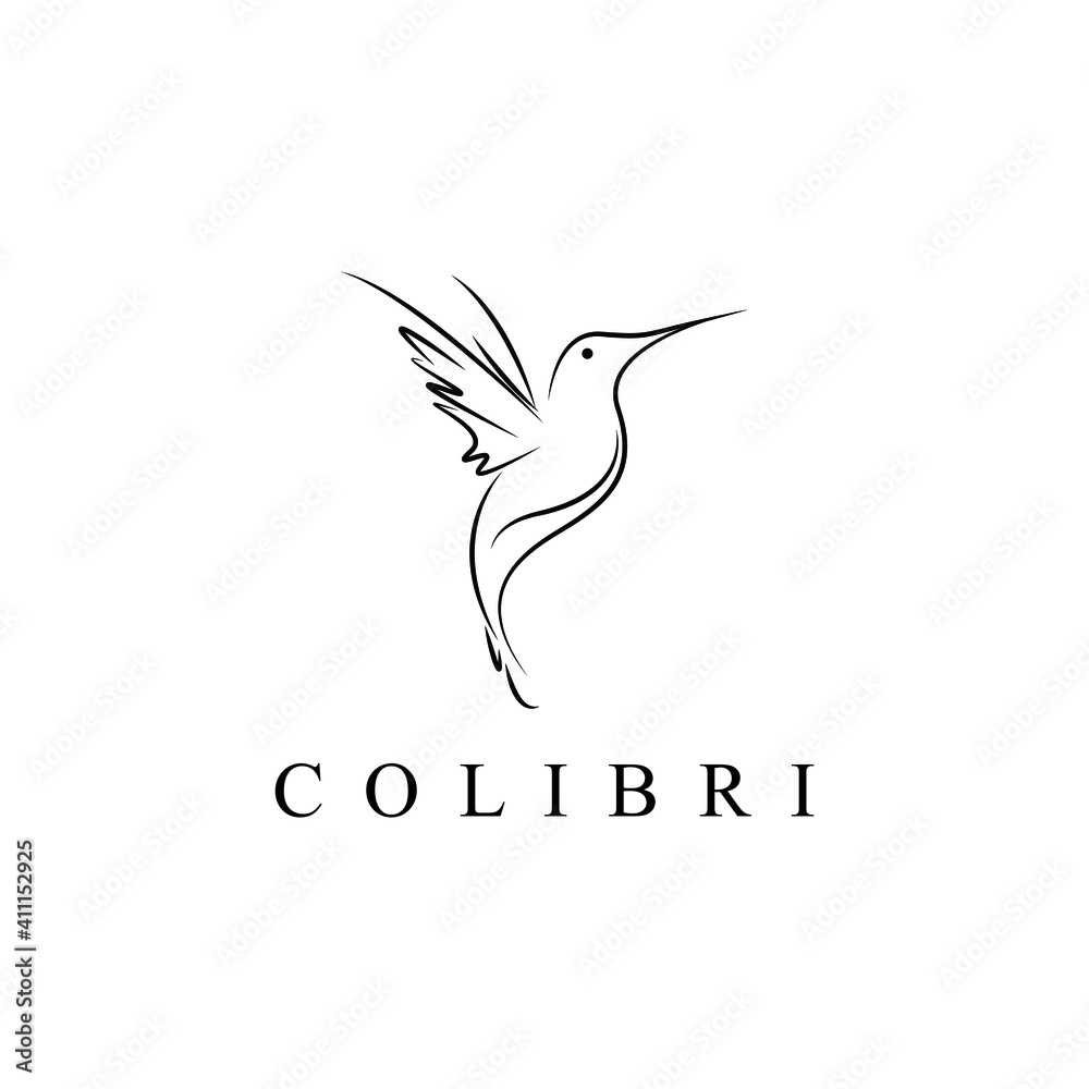 colibri logo design Stock Vector | Adobe Stock