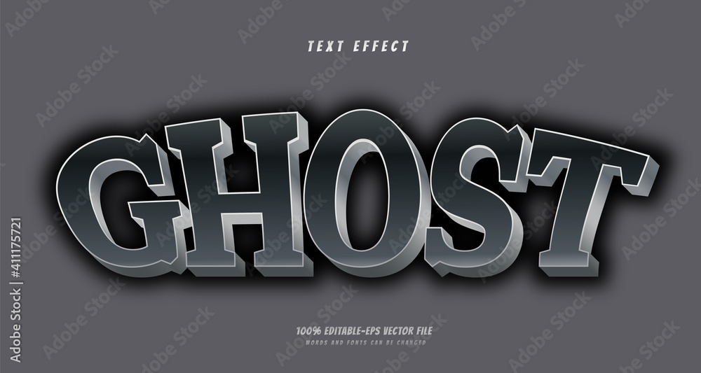 Vecteur Stock ghost text effect design vector. text effect 100% ...