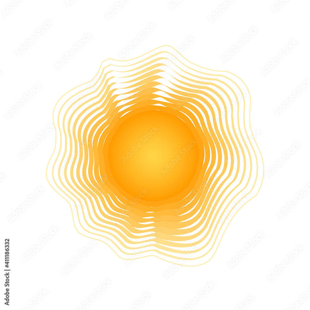 Solar radial pattern Orange abstract banner from lines Sun shape design ...