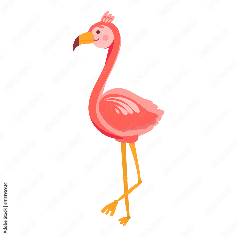 Sweet pink flamingo princess with a crown on her head. Suitable for ...