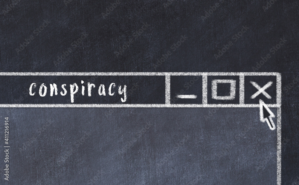 Concept of dealing with problem. Chalk drawing of closing browser ...