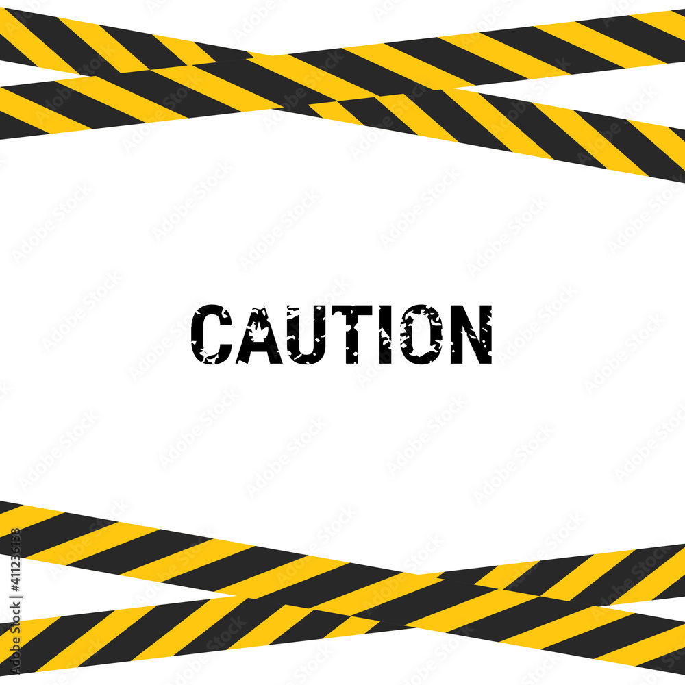 Caution sign with black and yellow stripes. warning sign background ...